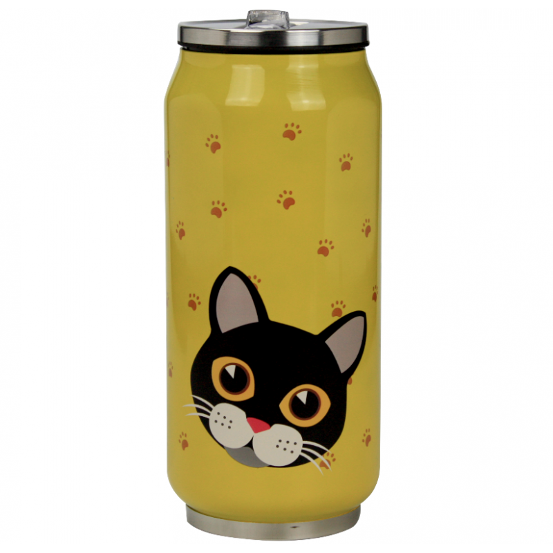 Canette 370 ml " Fish & Cats" - 7*16,5 cm - 2 modèles panachés - Duck'N