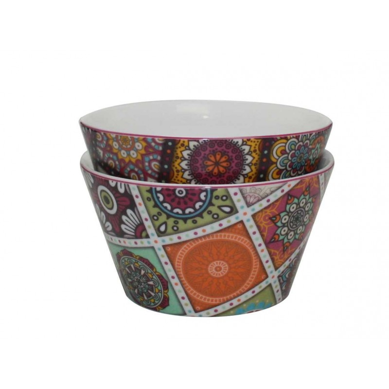 Bol "GOA"en porcelaine - 14*6,5cm - 2 designs panachés - Ard'time