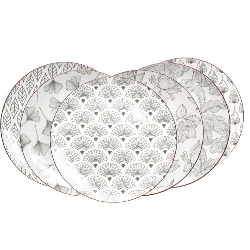 Assiette grand modèle "Sasebo"- Dim 26 x 2,3 cm - 6 Designs panachés ...