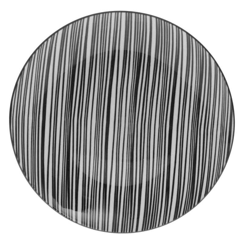 Grande assiette plate Ø 27cm en porcelaine zèbre "noir et blanc"